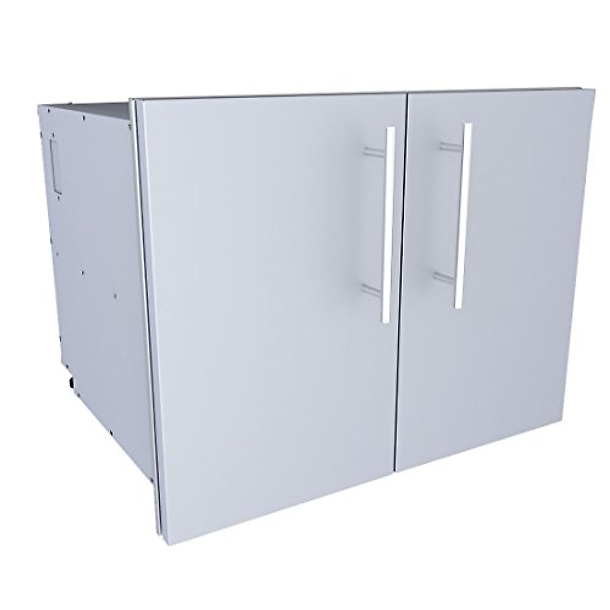 SUNSTONE DE-DDP30 Designer Series Raised Style Double Door Dry Storage Pantry, 30", Stainless Steel