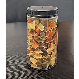 ljdeals 32 oz Clear Plastic Jars with Lids, Storage Containers, Wide Mouth PET Mason Jars, Pack of 6, BPA Free, Food Safe, Made in USA