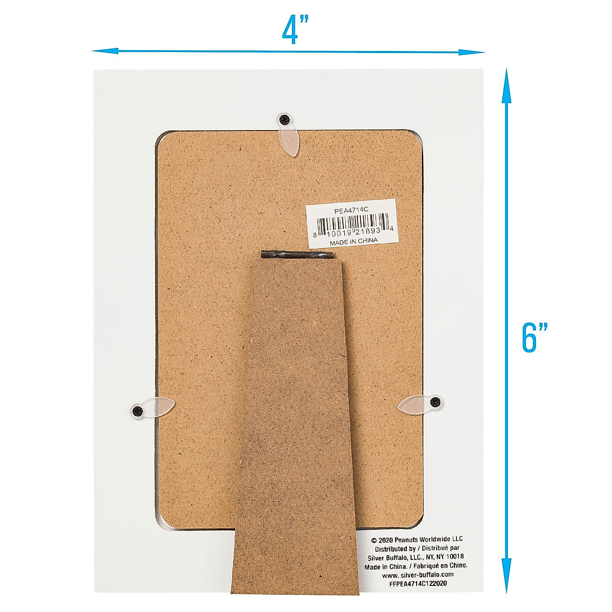 Silver Buffalo Peanuts Snoopy Woodstock Keep Looking Up Photo Picture Frame, Blue, 4 x 6 Inches