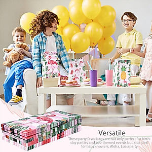 VGOODALL 24PCS Party Favors Bags, Flamingo Gift Bags Hawaii Treat Bags with Stickers Goodie Bags for Birthday Hawaiian Luau Party