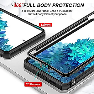 LeYi for Samsung Galaxy S20 FE 5G Case with Slide Camera Cover + [2 Packs] Tempered Glass Screen Protector, Military-Grade Phone Case with Kickstand, Black [NOT FIT S20]