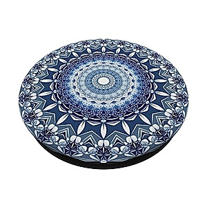 Mandala Blue beautiful Pattern PopSockets PopGrip: Swappable Grip for Phones & Tablets PopSockets Standard PopGrip