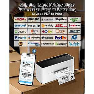 Phomemo Bluetooth Thermal Label Printer, Wireless Label Printer for Shipping Package & Small Business, 4x6 Address Label Printers, Thermal Printer Support iPhone, iPad, Mac, Windows, Android