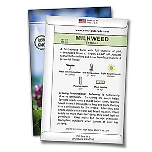 Sow Right Seeds Common Milkweed Seeds; Attract Monarch Butterflies to Your Garden; Non-GMO Heirloom Seeds; Full Instructions for Planting, Wonderful Gardening Gift (1)