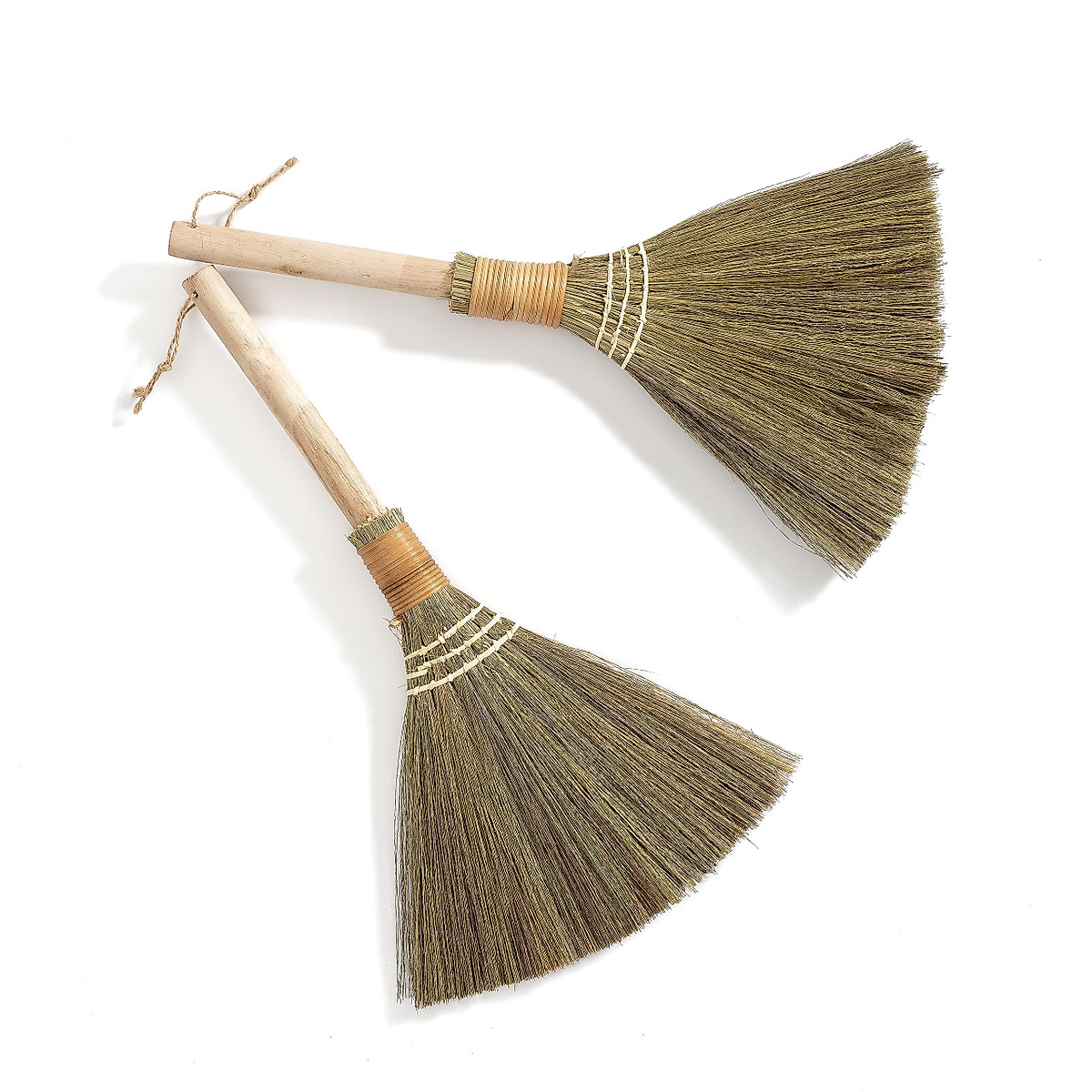 TTS For Home - Set of 2 Vietnamese Soft Bristle Brooms, Asian Straw Broom for Kid, Decorative Broom 16.54 inch