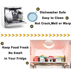 WAFJAMF Silicone Pet Can Covers,Dog Cat Food Can Lids and Spoons,Universal BPA Free,Fit Multiple Sizes Dishwasher Safe-3Pack