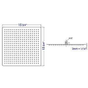 ALFI brand RAIN16S 16-Inch Solid Square Ultra Thin Rain Shower Head, Polished Stainless Steel