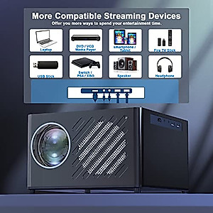 5G WiFi Bluetooth Projector 4k, 600 ANSI Lumens, Native 1080P Full HD, Outdoor Movie, Home Theater Video Projector with 4P/4D Keystone Correction, 50% Zoom, Salange Portable Projector with Carry Bag