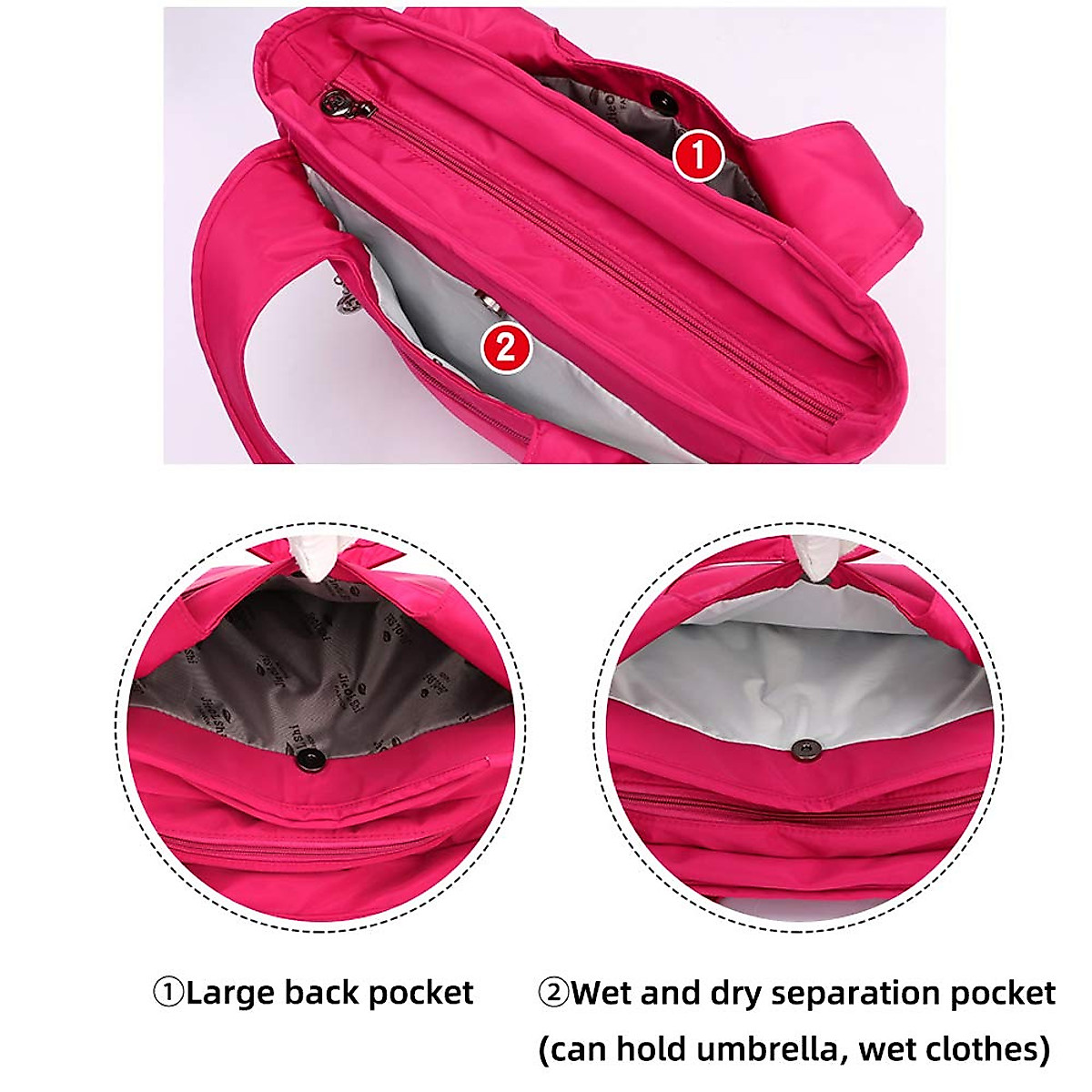 MINTEGRA Nylon Women Fashion Large Tote Shoulder Handbag Waterproof Work Bag Functional Clinical Bag