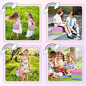 Pop Lunch Box for Girls Kids Reusable Lunch Bag for School Supplies Insulated Lunch Tote Bag- Picnic Leakproof Cooler Lunch Boxes with Adjustable Shoulder Strap for Back to School
