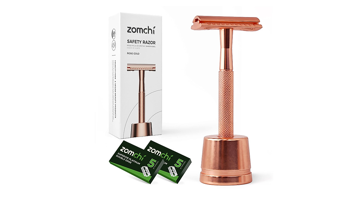Safety Razor for Women & Men - Eco-Friendly Double Edge Razor Rose Gold