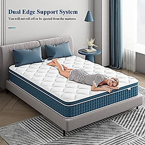 Koorlian Twin Mattress - 10 Inch Hybrid Innerspring Mattress in a Box, Cool Comfort Mattress with Breathable Memory Foam and Pocket Spring,Mattress-Twin Size,180 Night Trial