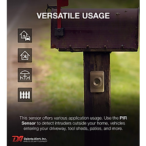 Dakota Alert DCMT-4000 Passive Infrared Motion Detector Transmitter - Wireless Driveway Alarm System for Home Security and Proximity Sensor (Renewed)