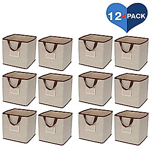 Delta Children 12Piece Foldable Storage Cubes/Bins, Beige