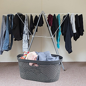 Quickquick Large Plastic Dirty Clothes Baskets with Cut-Out Handles, 42 L Plastic Laundry Hampers, 4 Packs