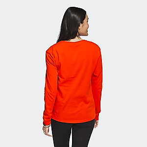 adidas Amplifier Long Sleeve Badge of Sport Tee Women's, Orange, Size M