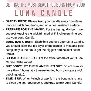 LUNA CANDLE CO. Natural Soy Vanilla Jar Candle, Elegant 11oz. Glass, Slow Burn Up to 110 Hours of Burn Time, Low Smoke, Fresh and Sweet Aromatherapy, Spa- Come On, Get Happy