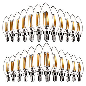 FLSNT 24 Pack LED Candelabra Bulbs 60W Equivalent, B11 Dimmable LED Chandelier Light Bulbs, E12 Base, 2700K Soft White
