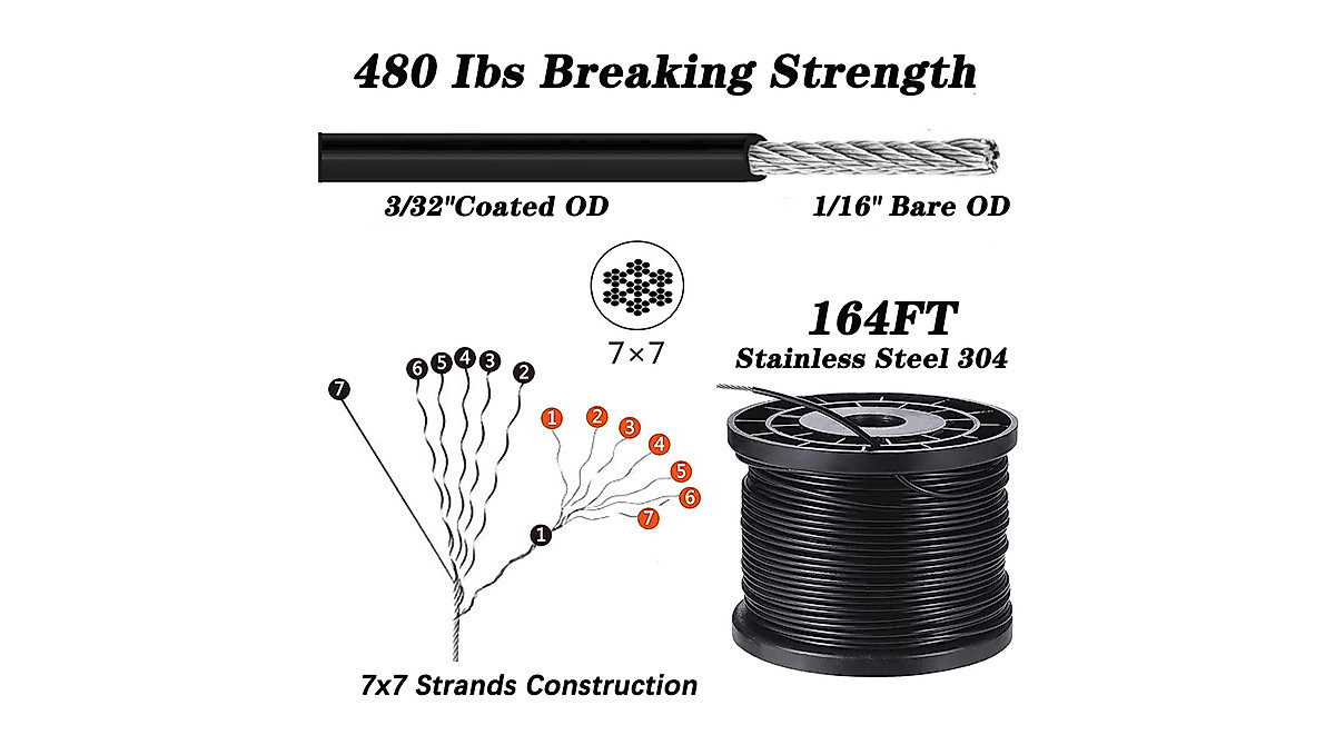 BRISBONN Outdoor String Light Kit - 164FT for Easy Hanging