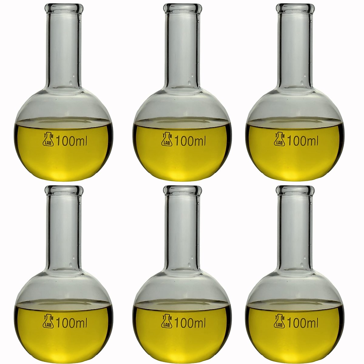 TN LAB Flat Bottom Boiling Flask 100ml 6-Pack (6)