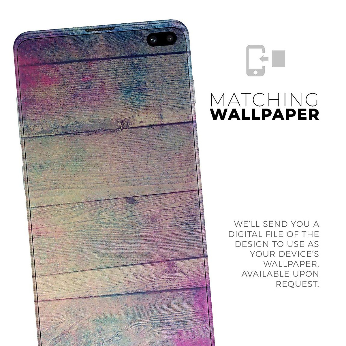 DesignSkinz Pink & Blue Grunge Wood Planks Protective Vinyl Decal Wrap Skin Cover Compatible with The Samsung Galaxy S20 (Screen Trim & Back Glass Skin)