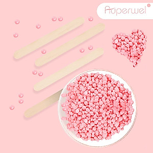Auperwel Painless Hard Wax Beans for Hair Removal, 10.5oz Upgraded Formula for Face, Eyebrow, Brazilian Bikini with 10 Applicators (3 Rose)