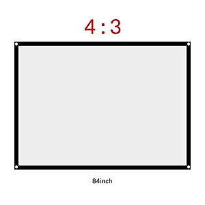 Projector Curtain, 60-100 Inch Portable Foldable Non-Crease White Projector Curtain Projection Screen 4:3 Video Projector Projector Curtain(84inch)