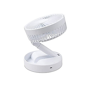 Northern Chill Foldable and Adjustable Fan, for Desks, Floor, and Bedsides, USB and Battery Operated Fan with 2 Speeds, Super Quiet, and Adjustable, Compact and Lightweight for All Occasions (White)