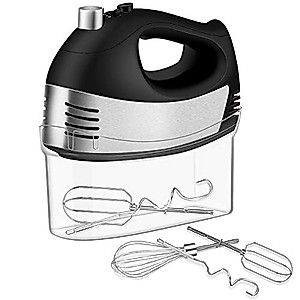 Hand Mixer Electric, Cusinaid 5-Speed Hand Mixer with Turbo Handheld Kitchen Mixer Includes Beaters, Dough Hooks and Storage Case (Black)