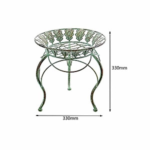 Flower Stool Plant Pot Stand Rack Metal Retro Iron Decoration Display Shelf Garden Patio Standing Floor-Stand Indoor Outdoor Succulents Herb Bonsai Holds 1 Flowerpot