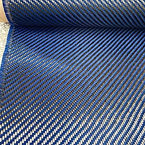 BARTOO 59" x 12" Carbon Fabric Cloth 3K Fabric Cloth (150cmx30cm) 220gsm High Strength Carbon Fiber Fabric (150cmx30cm, Blue, 1)