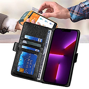 Fansipro Wallet Folio Case for Samsung Galaxy S9 Plus, Premium PU Leather Slim Fit Cover for Galaxy S9 Plus, 3 Card Slots, 1 Transparent Photo Frame Slot, Anti-Dirt, Black