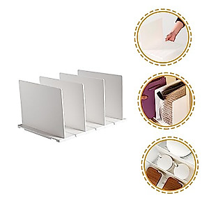 Hohopeti Partition Plate Cabinet Shelves Closet Shelves Separators Table Wardrobe Organizing Dividers Clear Wardrobe Dividers Book Shelf Dividers Clear Shelf Plastic White