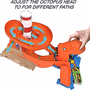 Hot Wheels Toy Car Track Set City Octopus Invasion Attack Playset ...