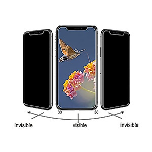 Ailun 2Pack Privacy Screen Protector for iPhone 11 Pro[5.8 inch] + 2 Pack Camera Lens Protector, Anti Spy Private Tempered Glass Film,[9H Hardness] - HD[Black]