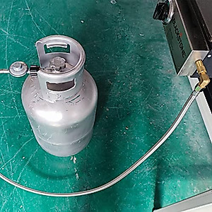 MENSI 6 Feet Propane Gas Fire Pit, Barbecue Grill, Camping Stove, Heater QCC Low Pressure Max 1/2PSI Regulator with Stainless Braided Hose with 5/8" -18UNF Female Flare End