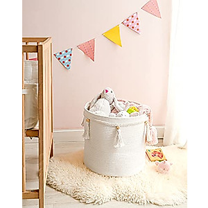 Mkono Diaper Organizer Caddy Macrame Storage Basket Boho Nursery Organizer Set of 2