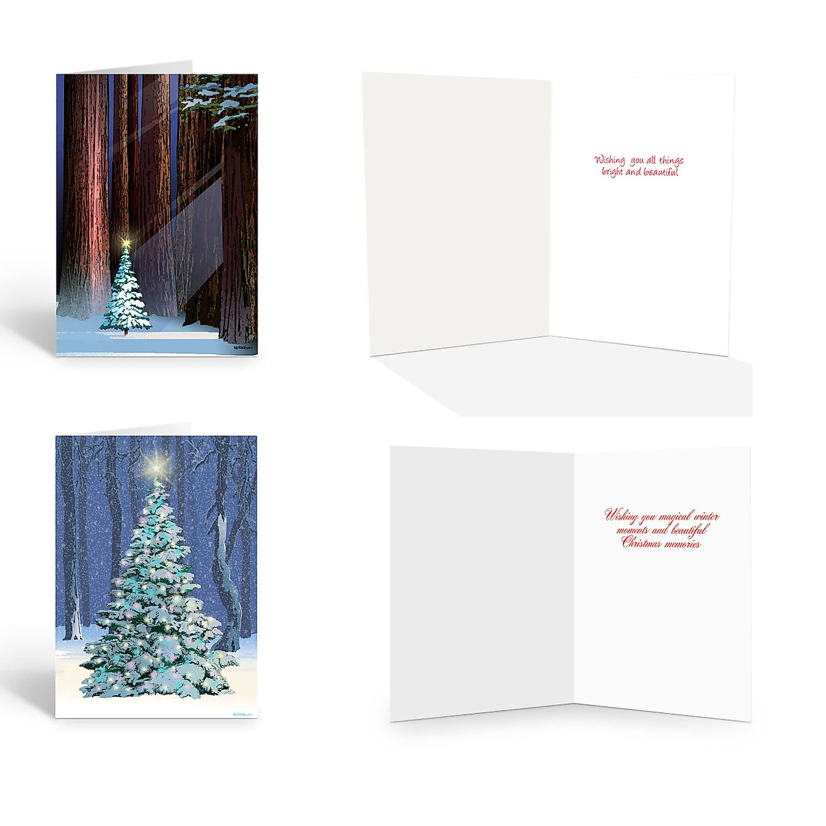 Stonehouse Collection Assorted Christmas Cards | Winter Forest Holiday Boxed Cards | USA Made | 18 Beautiful Christmas Cards & Envelopes (Forest)