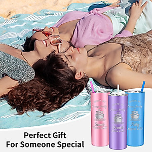 Snoweets Personalized Girls Trip Tumblers Cute Travel Beach Tumbler with Names Girl Weekend Birthday Vacation Cruise Cups 2025 Bachelorette Trip Gift Personalized Tumblers for Women,Besties,Wife