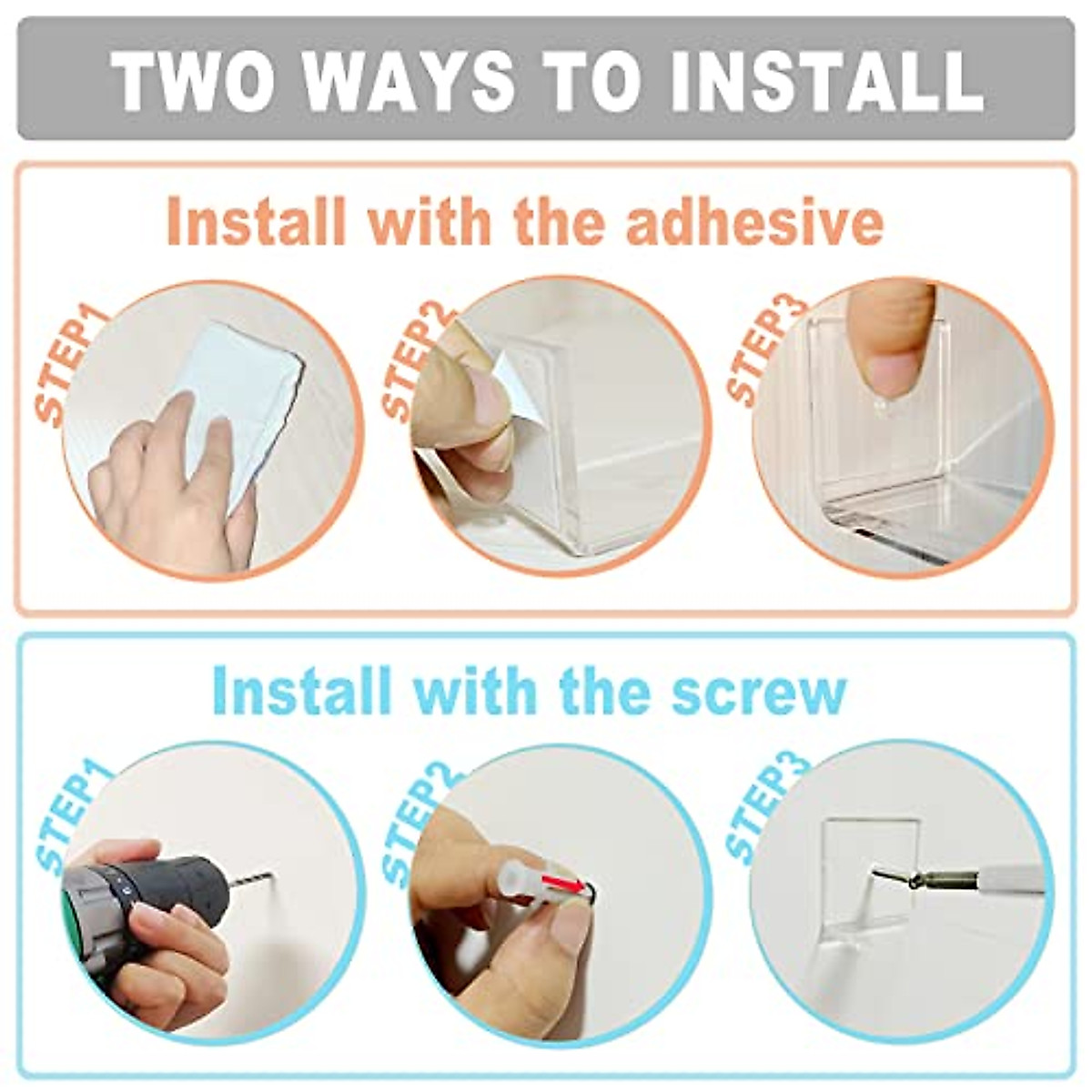 Bigfety Acrylic Headband Holder Wall, 3 Pack Clear Hanging Headband Organizer Storage for Girls Women