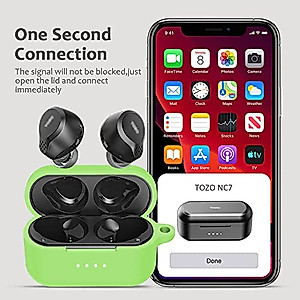 LEFXMOPHY Green Protective Case Replacement for TOZO NC7, Silicone Cover Glow in Dark