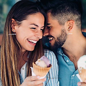 Sllaiss Sterling Silver Cubic Zirconia Stud Earrings for Women Men 14k White Gold Plated Round CZ Earrings for Sensitive Ear (4MM (0.5CT), SILVER)