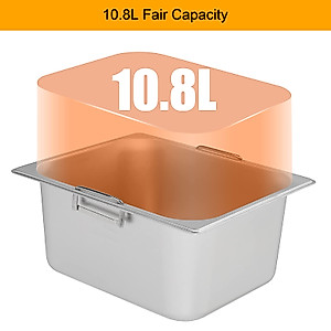 ROVSUN 11.4QT Electric Deep Fryer w/Basket & Lid, Countertop Kitchen Frying Machine, Temperature Adjustable Stainless Steel French Fryer for French Fries Donuts Onion Rings 2500W