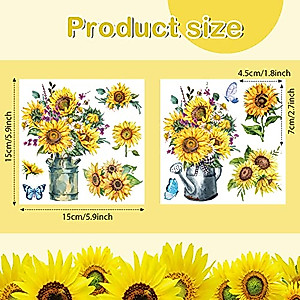 9 Sheets Sunflower Rub on Transfer for Furniture Craft and Wood Fall Rub on Decal Stickers Stencil Thanksgiving Pumpkin Flower Butterfly Bird Dragonfly Christmas Decor 6 x 6 Inch(Sunflower)