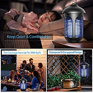 Bug Zapper Outdoor, 4800V Electric Mosquito Killer, Waterproof Mosquito Zapper Insect Fly Trap with Attractant