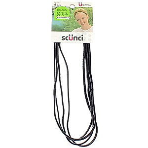Scunci No-Slip Grip Flat Headwraps, Black 4 ea (Pack of 2)