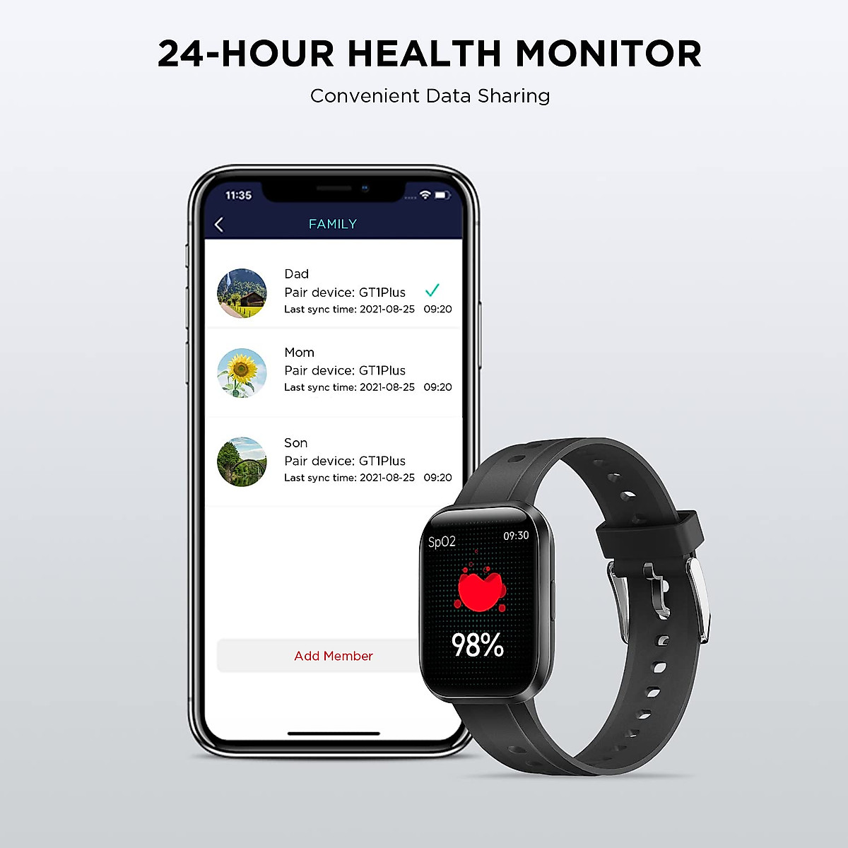 omthing Smart Watch, Fitness Tracker with Heart Rate and Sleep Monitor, 20 Sports Modes, IP68 Waterproof Pedometer, 1.65" Full Touch Screen, Activity Tracker Compatible with Android iOS