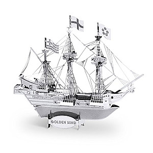 Metal Earth 3D Laser Cut Steel Models - Black Pearl Ship and Golden Hind Ship Set of 2