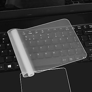 Universal Keyboard Cover for 15.6"-17.3" Laptop Notebook with Numeric Keypad Keyboard (Width 14.4" x Height 5.3"), Ultra Thin Silicone Waterproof Keyboard Protector Skin -Clear