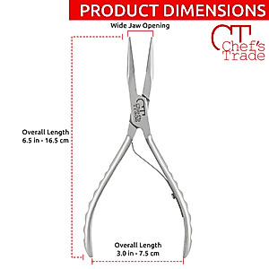 Fish Bone Pliers/Tweezers Stainless Steel Washable (Silver)